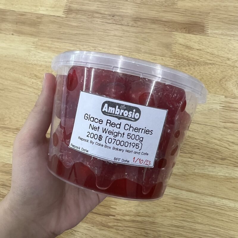 Ambrosio Glace Fruit Red Cherries (500g) - Cake Box Mart and Bakery