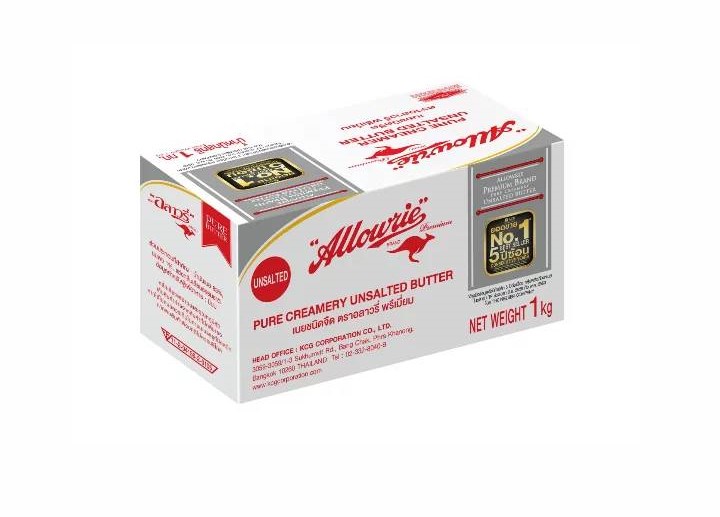 Allowrie "พรีเมี่ยม" เนยแท้-จืด 1kg - Cake Box Mart and Bakery